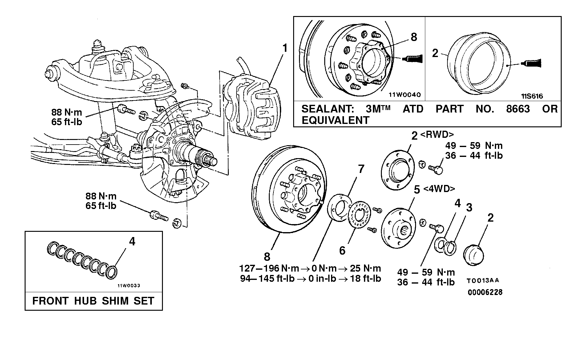 26-FRONT AXLE HUB ASSEMBLY REMOVAL AND INSTALLATION