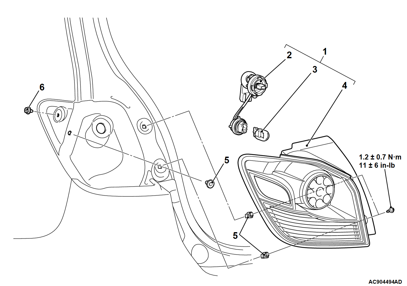 54A-REAR COMBINATION LIGHT REMOVAL AND INSTALLATION